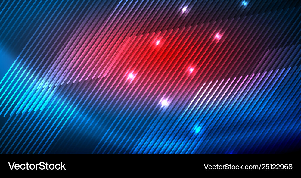 Neon glowing techno lines blue hi-tech futuristic Vector Image