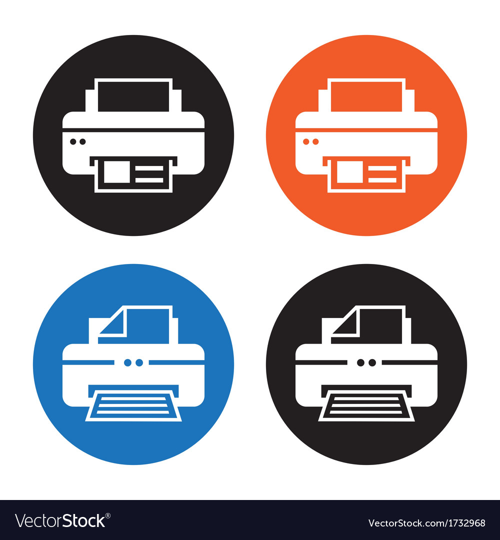 Printer icons Royalty Free Vector Image - VectorStock