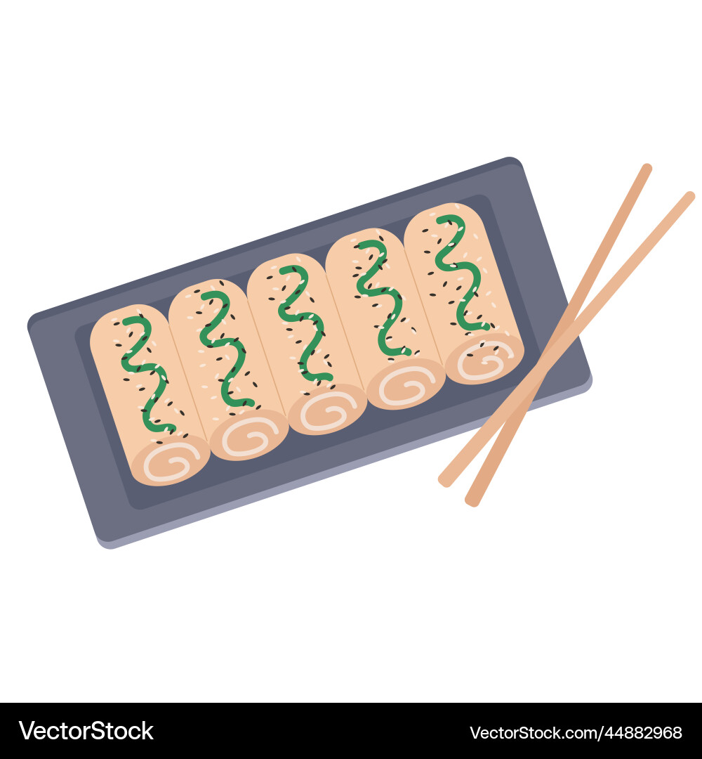 Rolls image of asianfood Royalty Free Vector Image