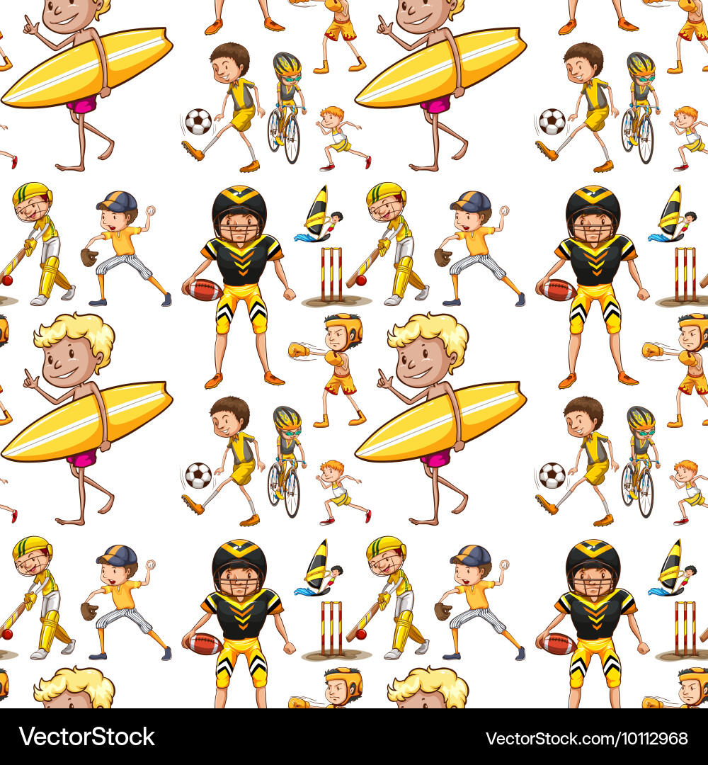 Seamless background with many sports Royalty Free Vector