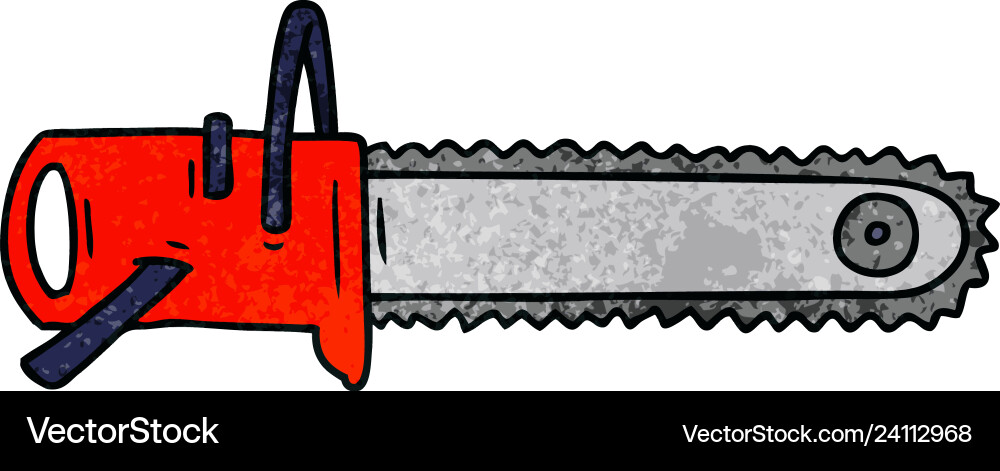 Textured cartoon doodle fo a chain saw Royalty Free Vector