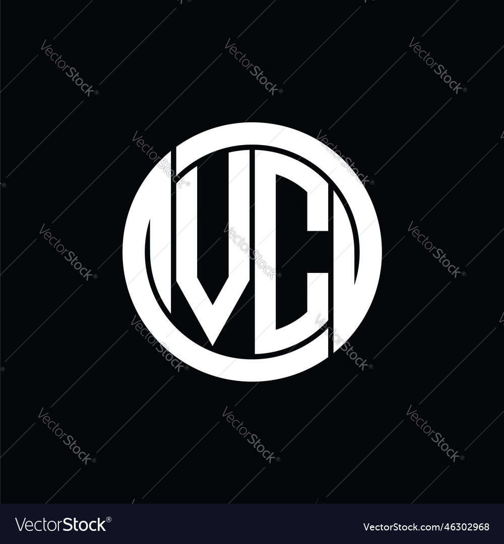 Vc logo monogram shield inside circle shape Vector Image