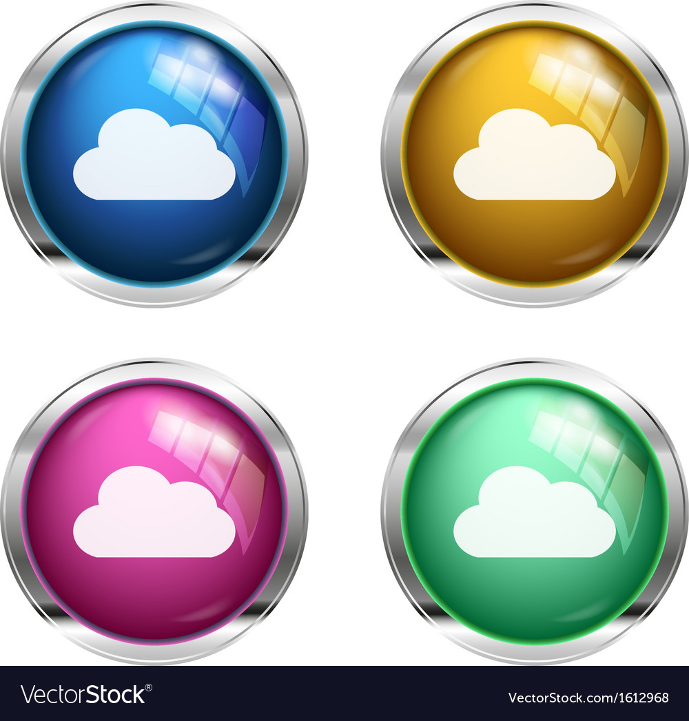 White cloud buttons Royalty Free Vector Image - VectorStock