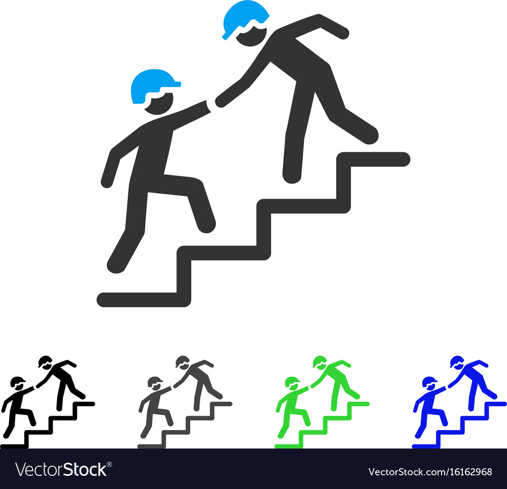 Workers help flat icon Royalty Free Vector Image