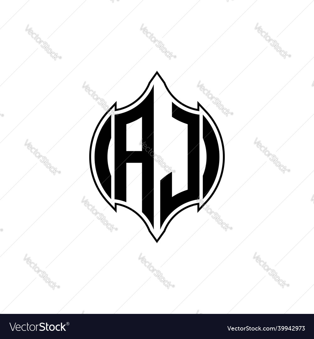 Aj logo monogram geometric shield shape style Vector Image Aj logo monogram geometric shield shape style Vector Image