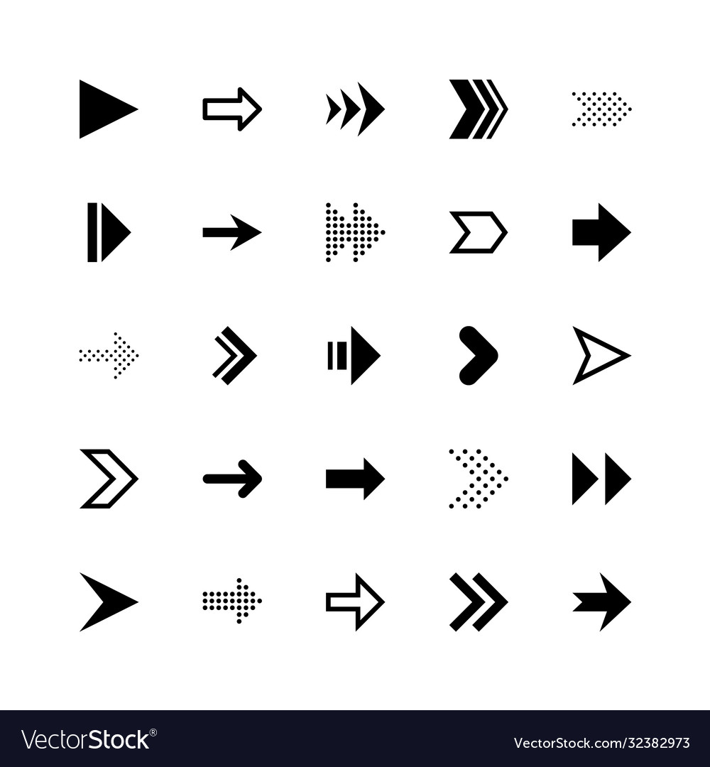 Arrows collection navigation loading web buttons Vector Image