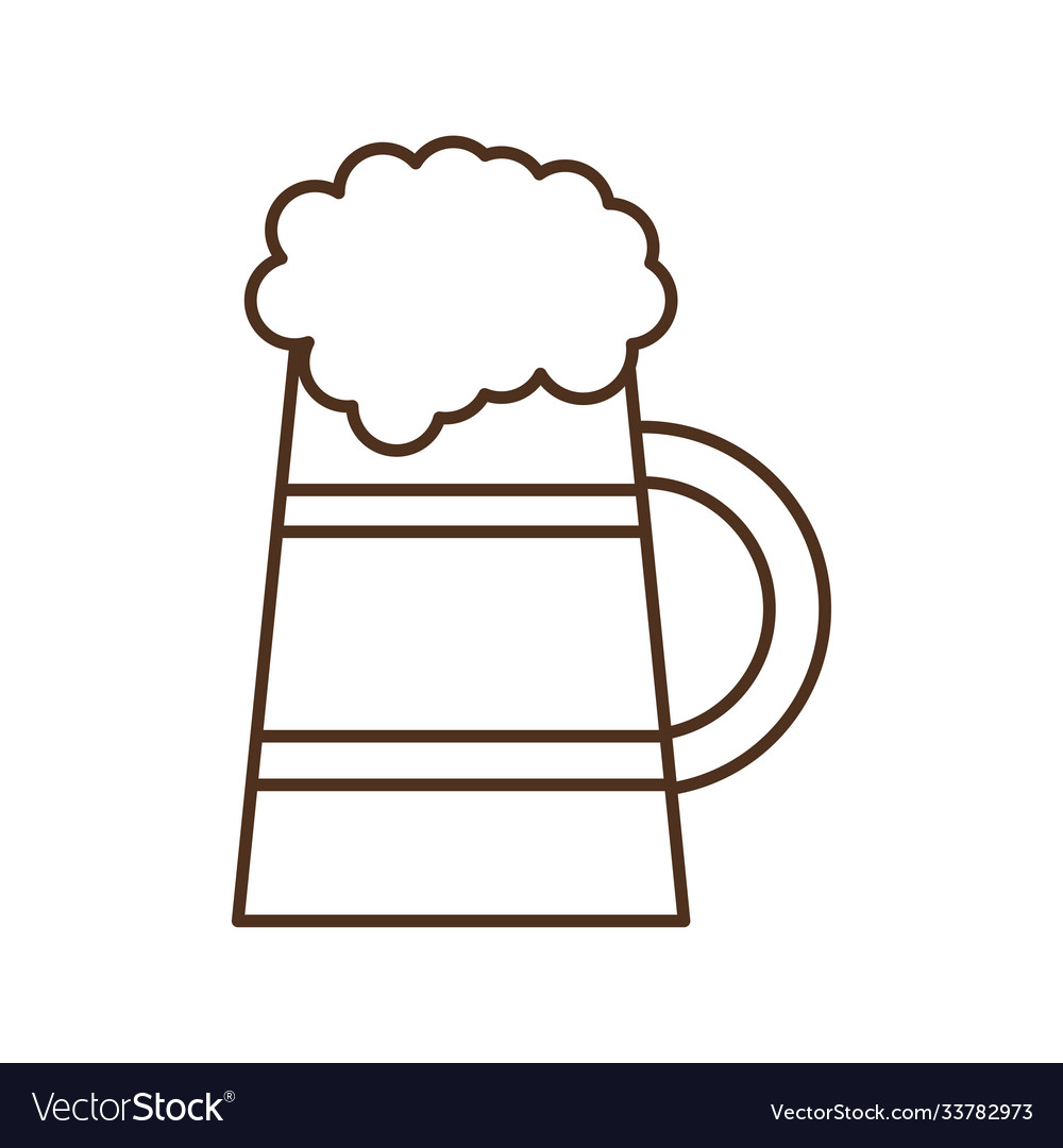 Beer glass line style icon design Royalty Free Vector Image Beer glass line style icon design Royalty Free Vector Image