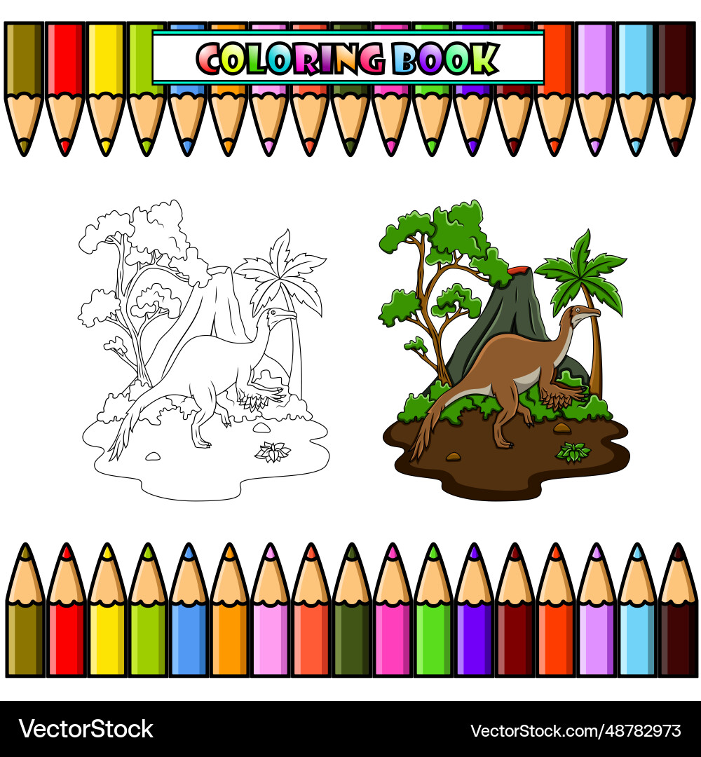 Cartoon deinocheirus for coloring book Royalty Free Vector