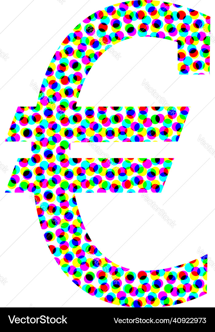 Colorful halftone font design symbol Royalty Free Vector