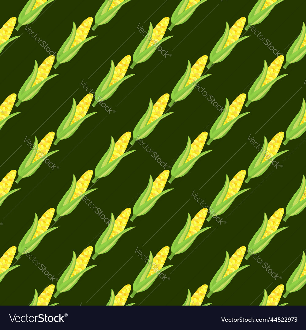 Corn plants seamless pattern cobs endless Vector Image