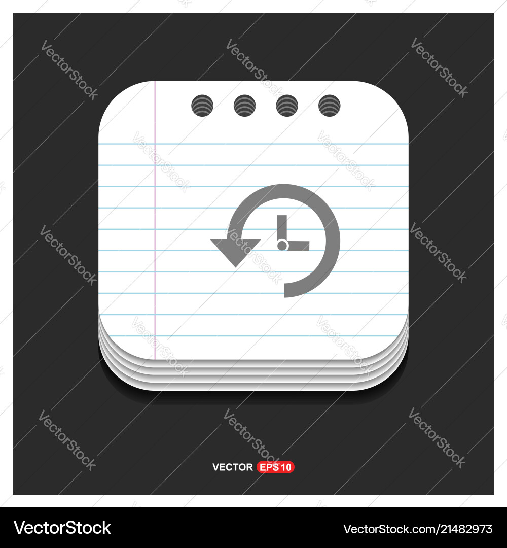 Cuckoo clock icon gray on notepad style Royalty Free Vector