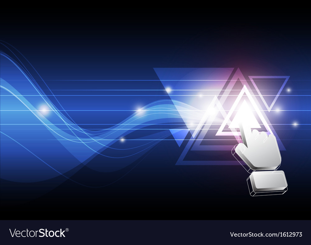 Cursor click triangle button Royalty Free Vector Image