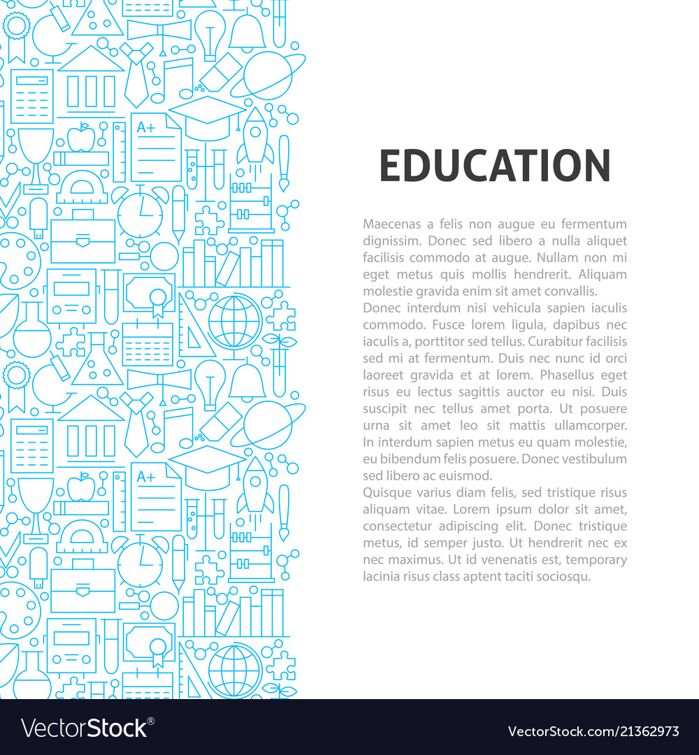 Education line pattern concept Royalty Free Vector Image
