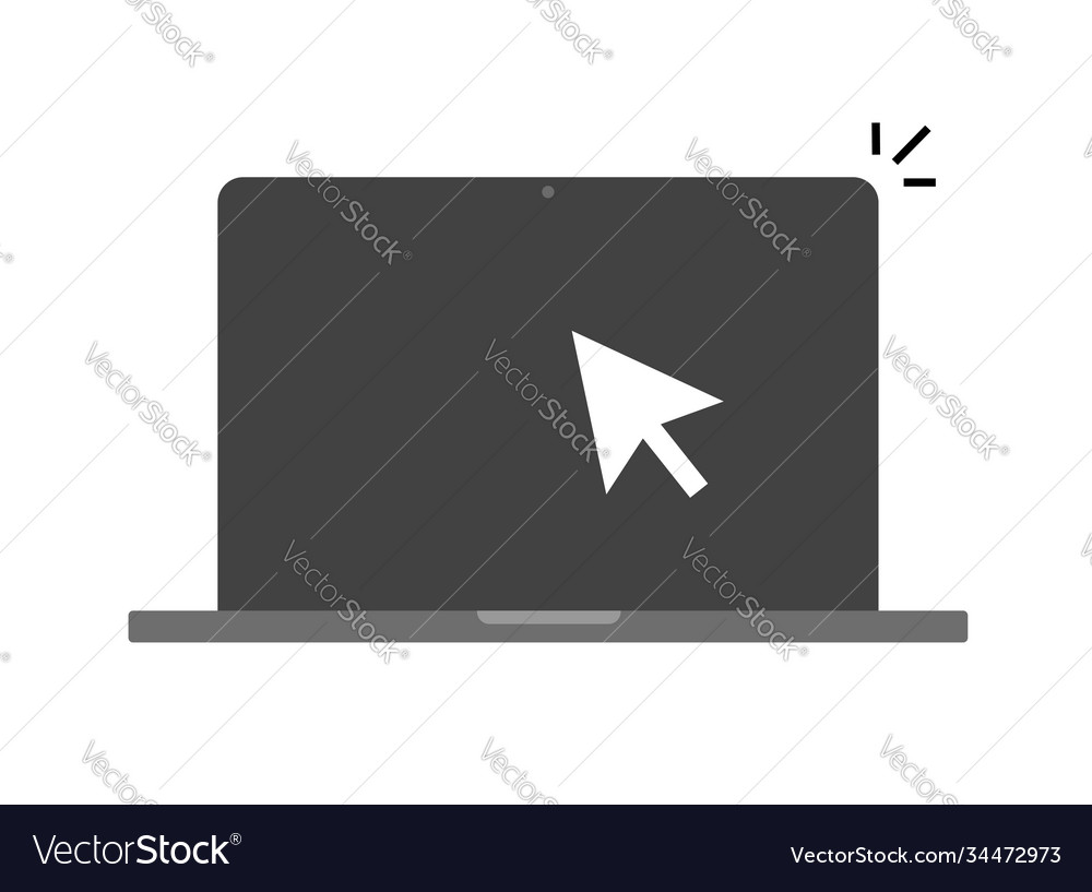 Laptop computer and pointer mouse cursor icon Vector Image