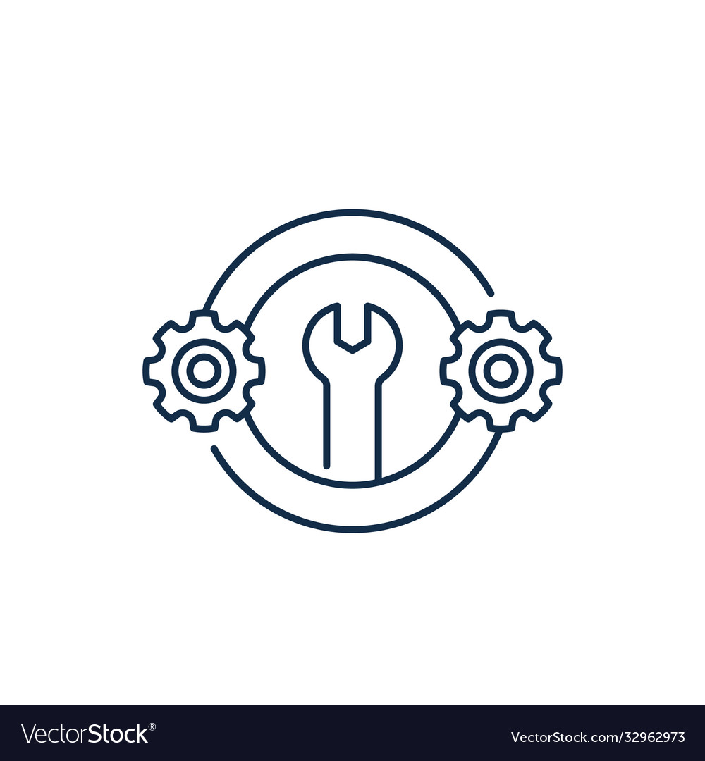 Optimization settings icon line Royalty Free Vector Image