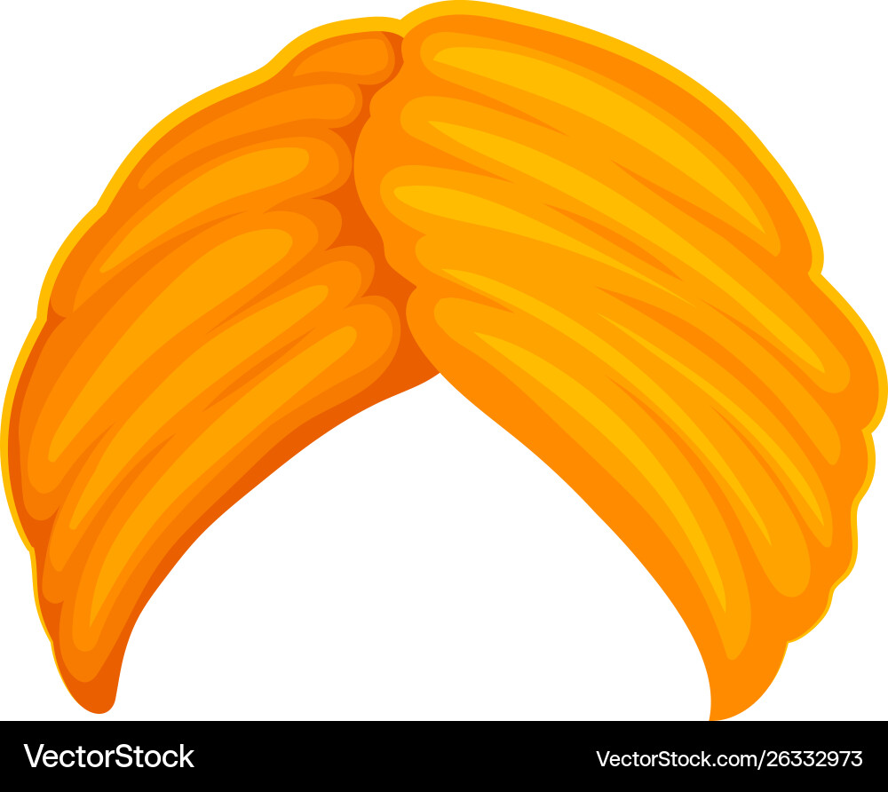 Orange tall turban on white Royalty Free Vector Image