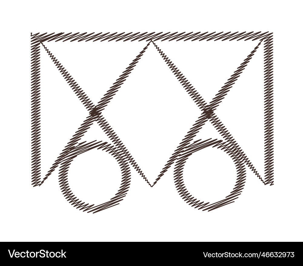 Outline sketch of rectangle circle silhouette Vector Image