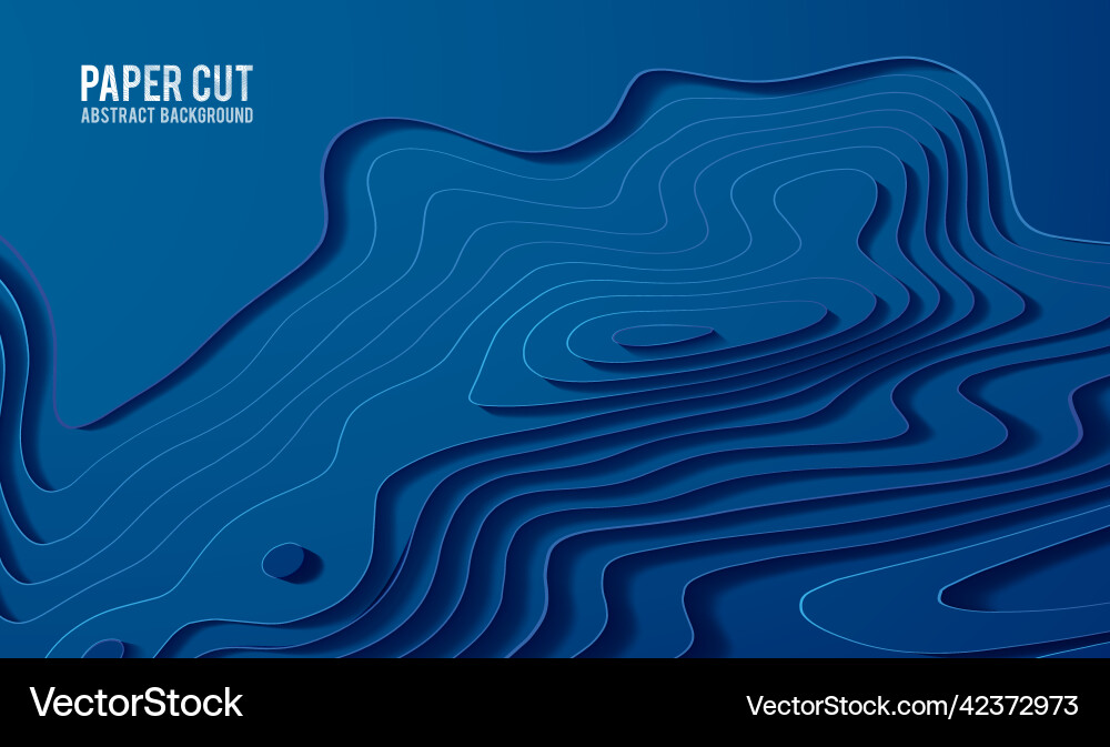 Paper cut banner concept carve blue Royalty Free Vector