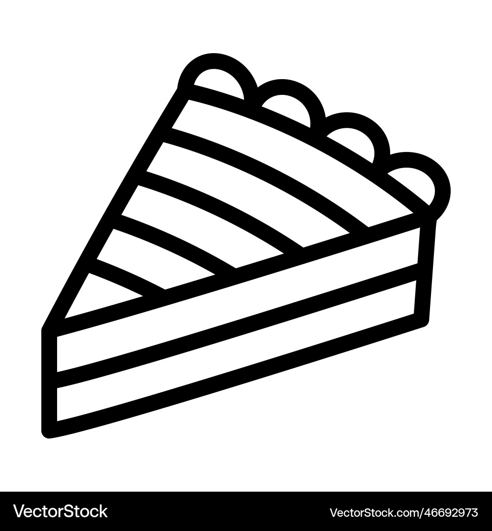 Pie thick line icon for personal and commercial Vector Image