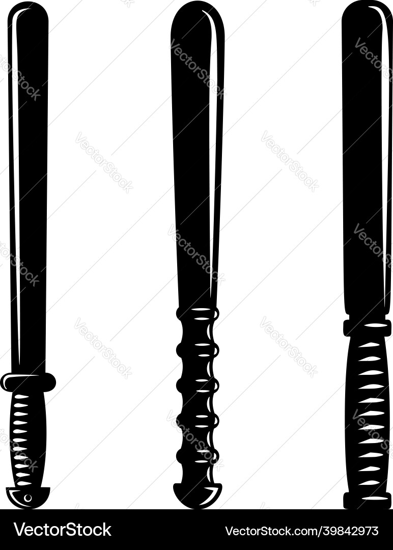 Police baton design element for logo label sign Vector Image