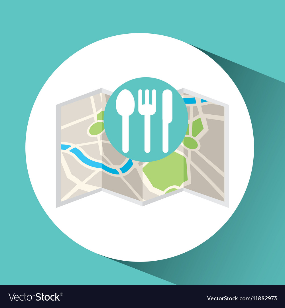 Restaurant map pin pointer design Royalty Free Vector Image