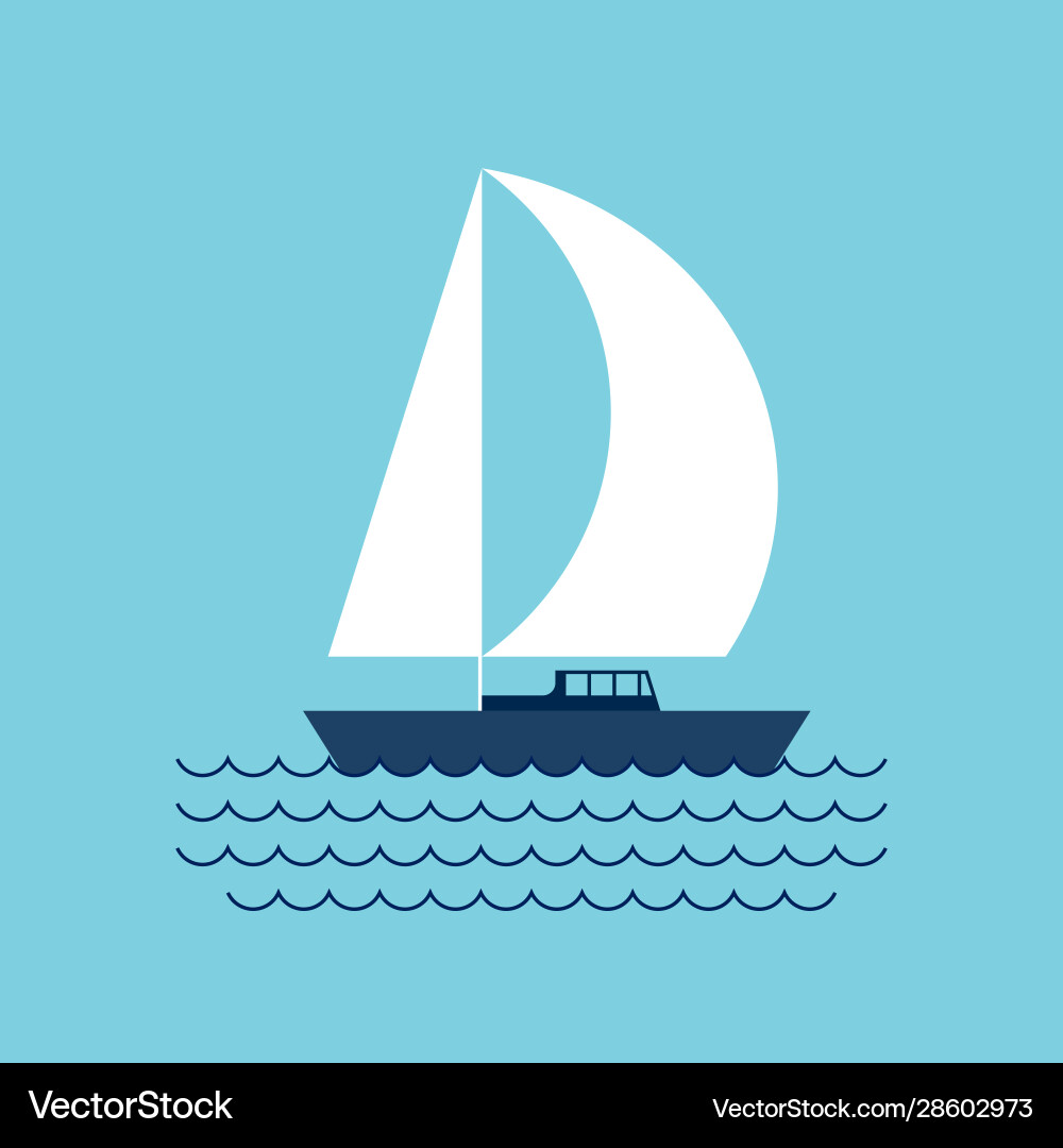 Segelboot Lizenzfreies Vektorbild - VectorStock