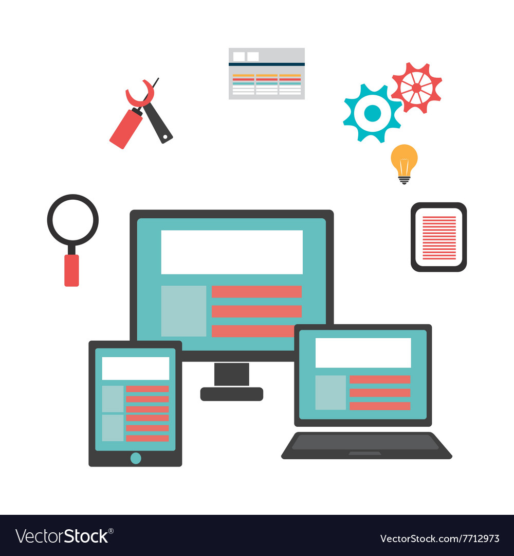 Web development design Royalty Free Vector Image
