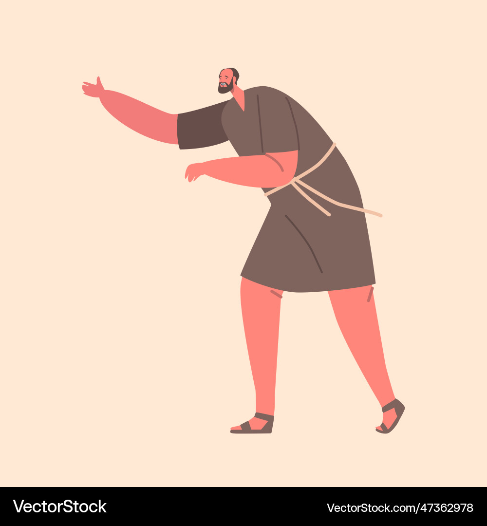 Bearded ancient israelite man depicted Royalty Free Vector