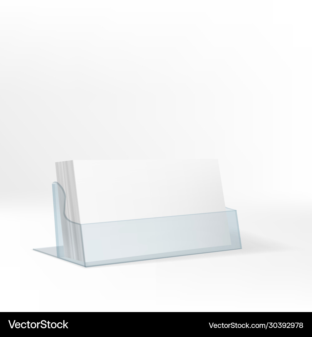 Blank flyer glass or plastic transparent stand Vector Image