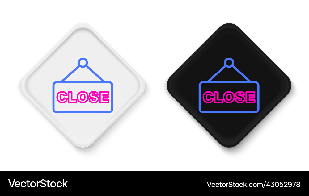 Line hanging sign with text closed icon isolated Vector Image