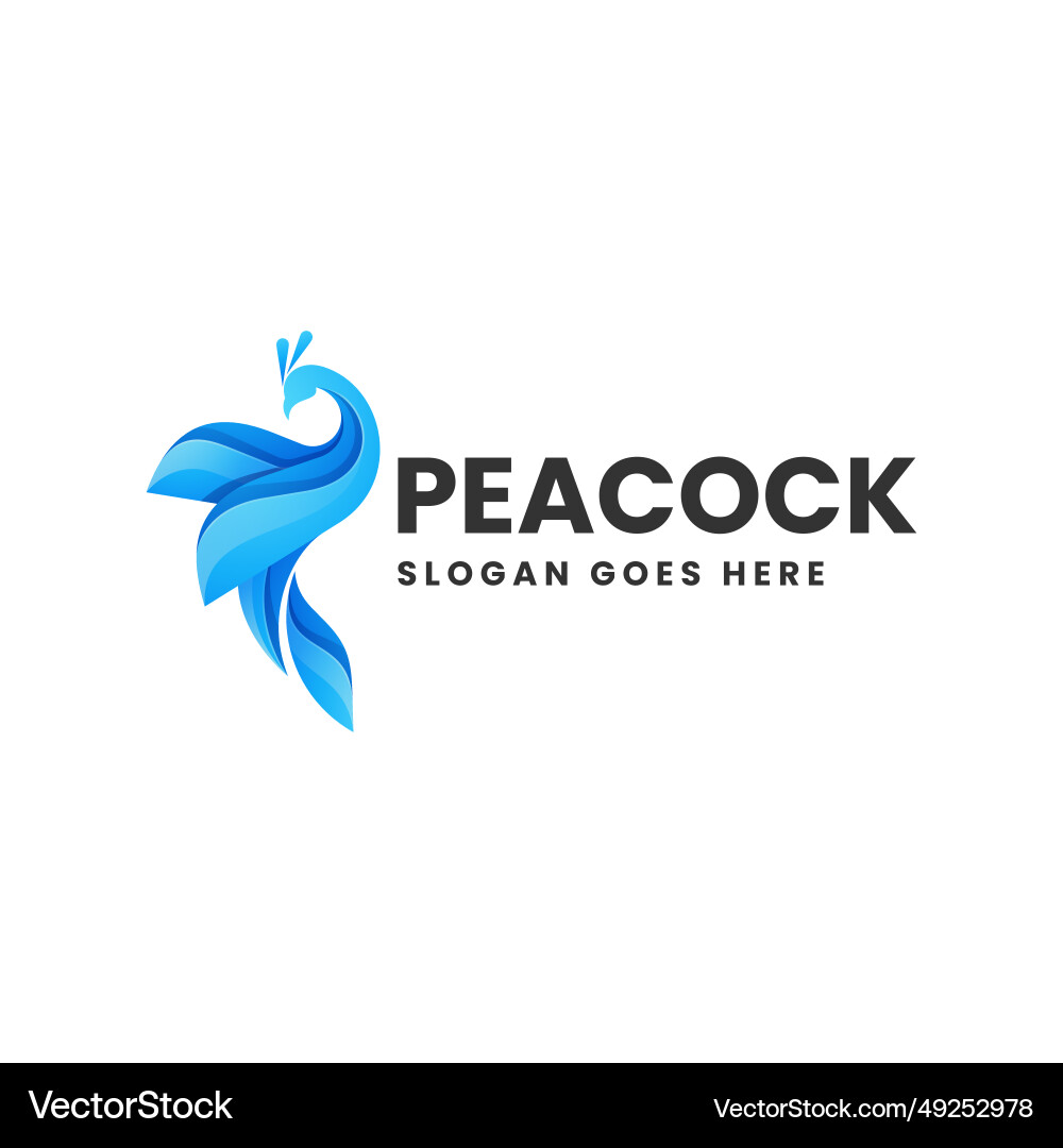 Logo peacock gradient colorful style Royalty Free Vector