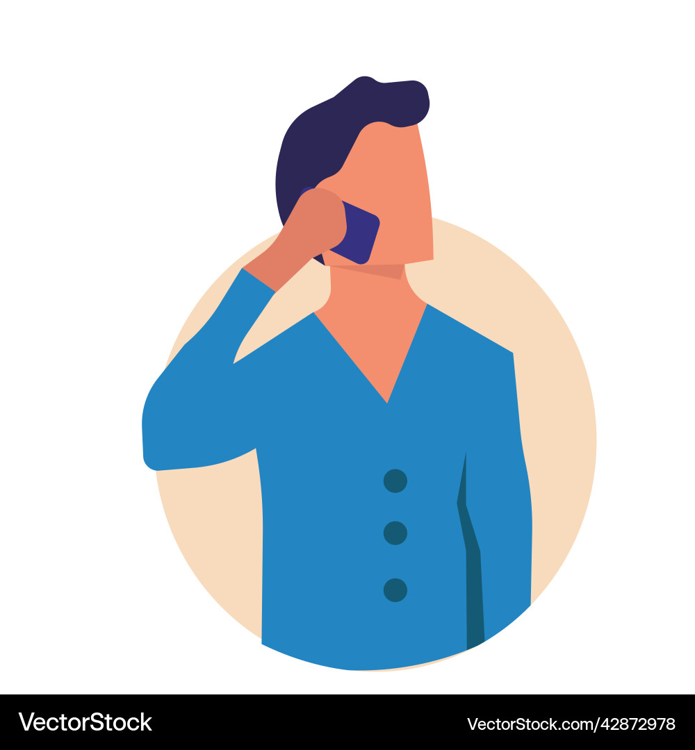 Man with phone technology icon business mobile Vector Image