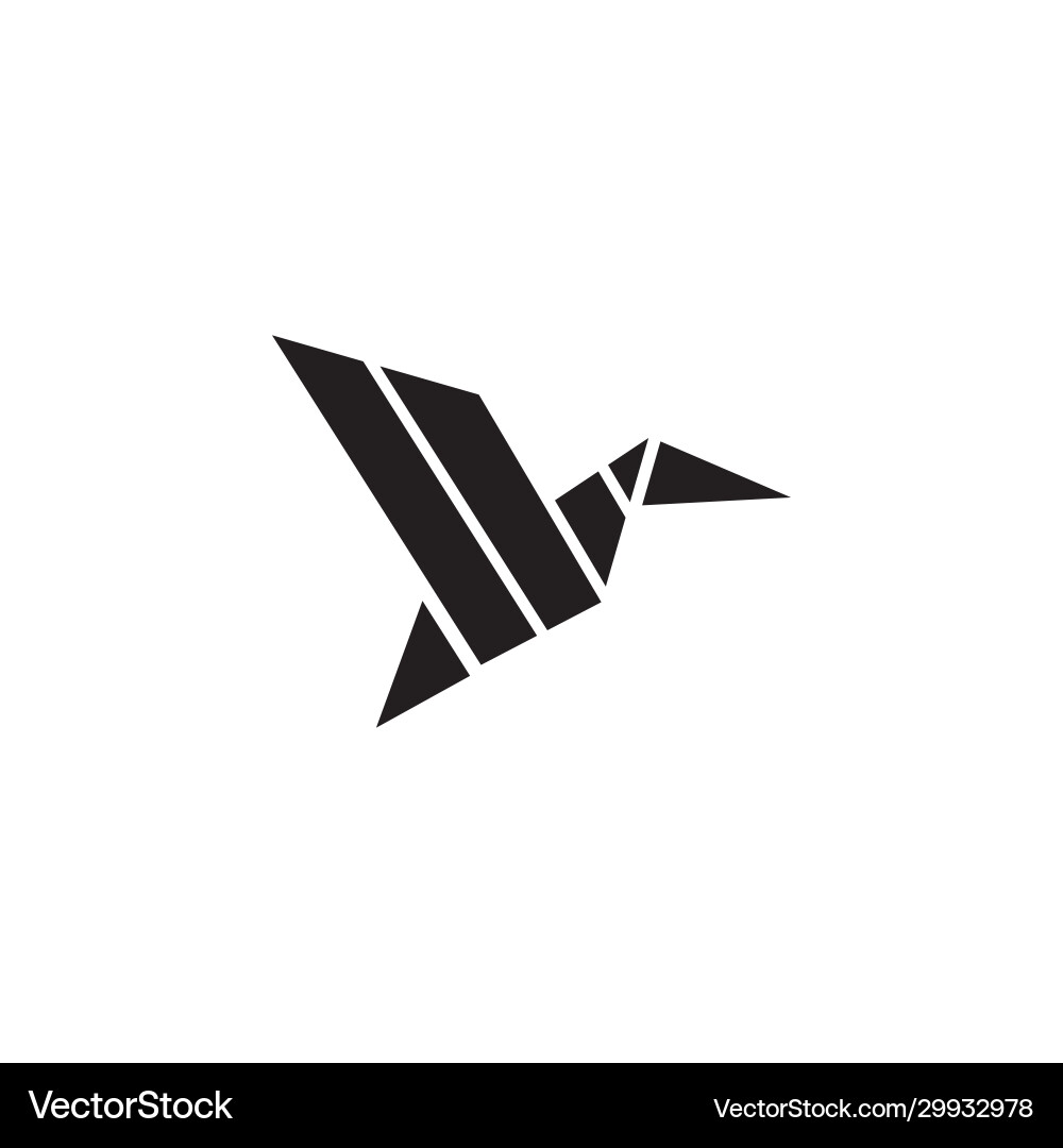 Origami bird icon logo design template Royalty Free Vector