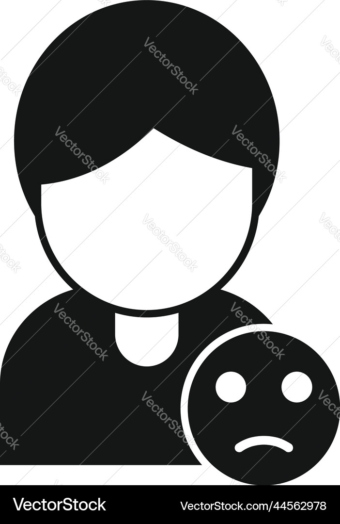 Sad dislike icon simple social media Royalty Free Vector
