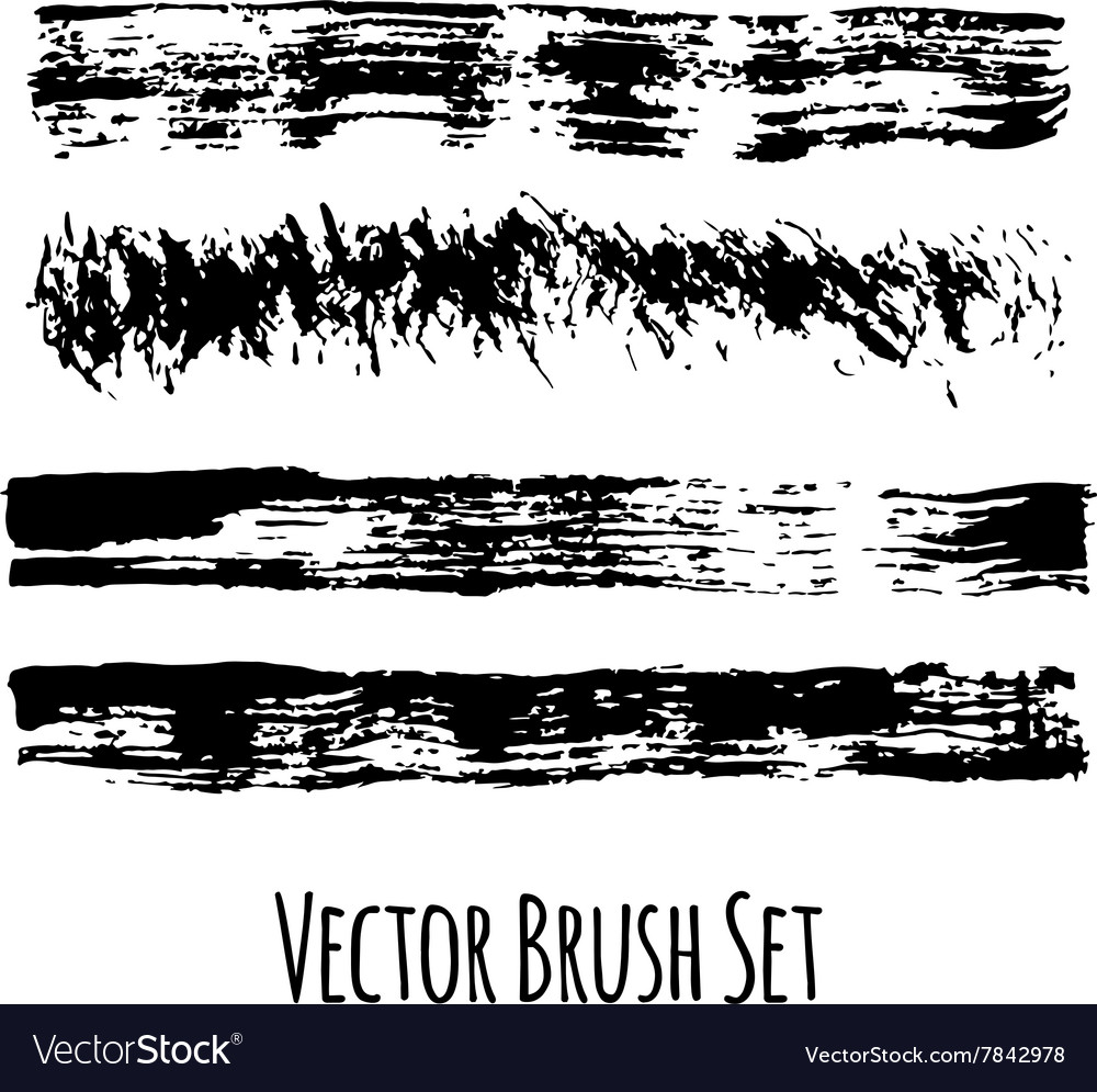 Set of four grunge brushes Royalty Free Vector Image