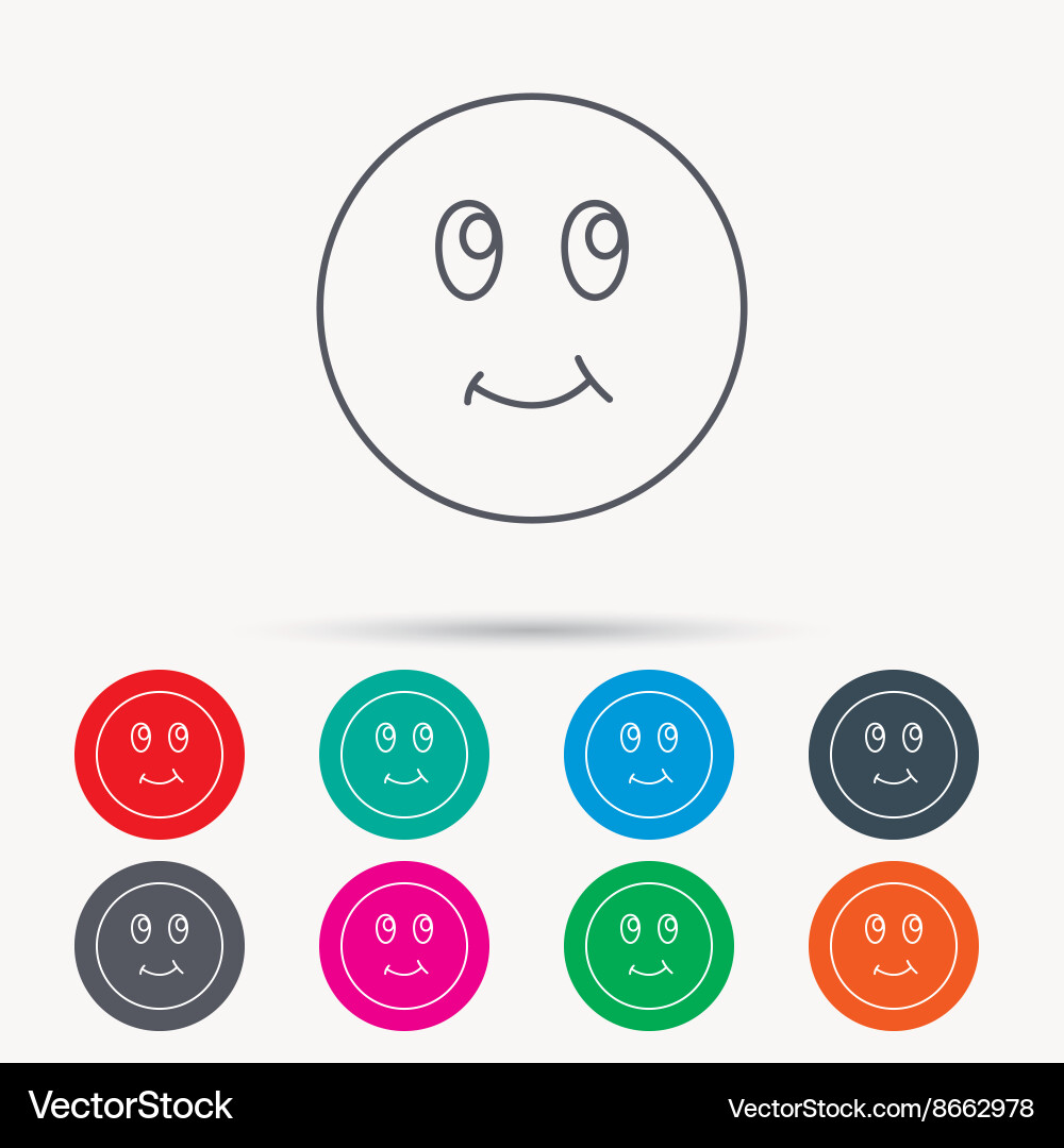 Smile icon positive happy face sign Royalty Free Vector