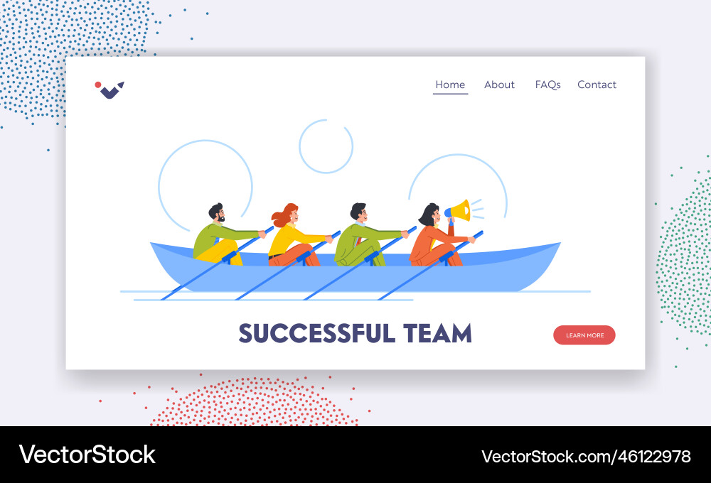 Successful team landing page template people Vector Image
