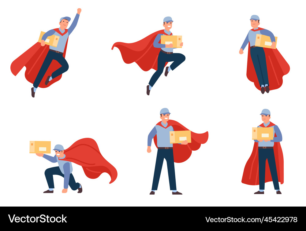 Super courier fast delivery superhero flying Vector Image