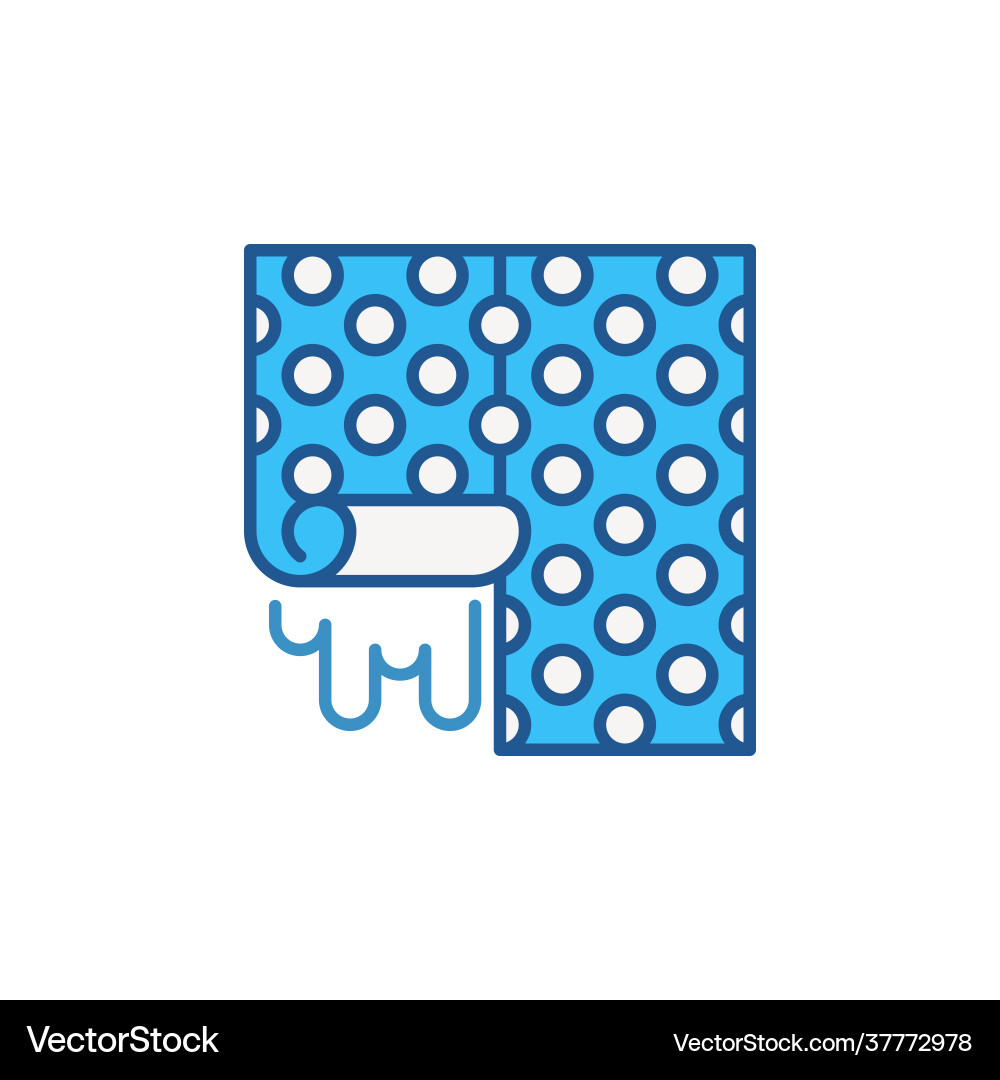 Wall cover with blue wallpaper concept icon Vector Image