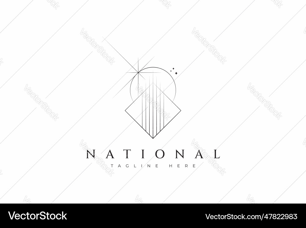 Abstract tower building geometric futuristic logo Vector Image