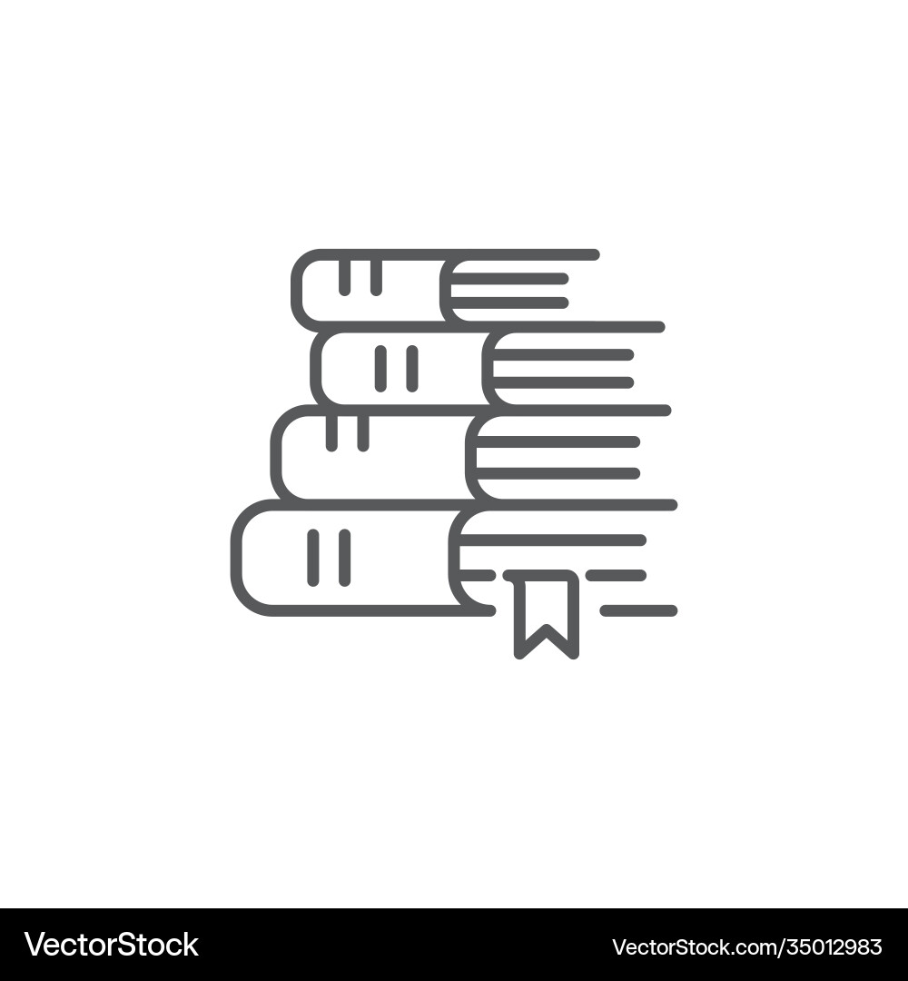 Book library icon color line outline sign linear Vector Image