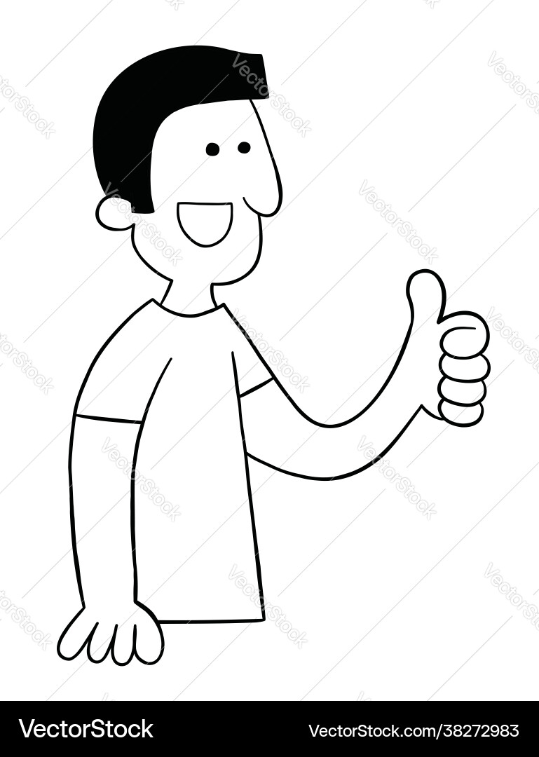 Cartoon man giving thumbs up Royalty Free Vector Image