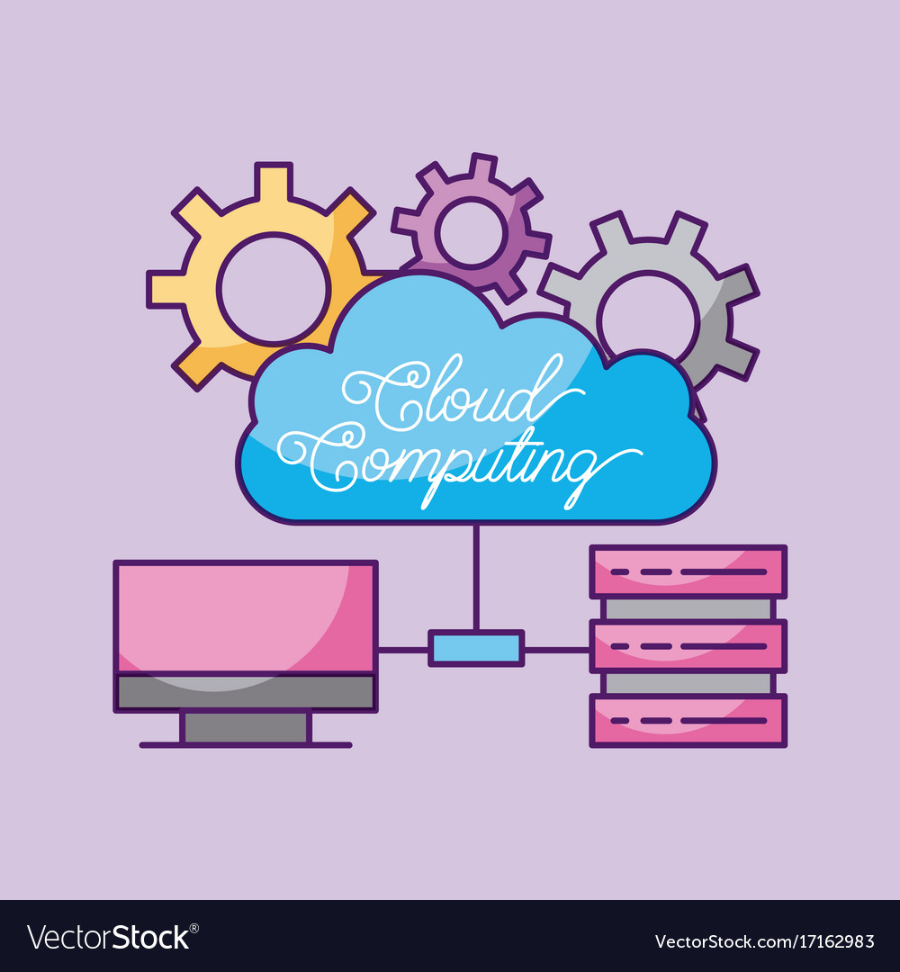 Cloud computing computer data center server Vector Image