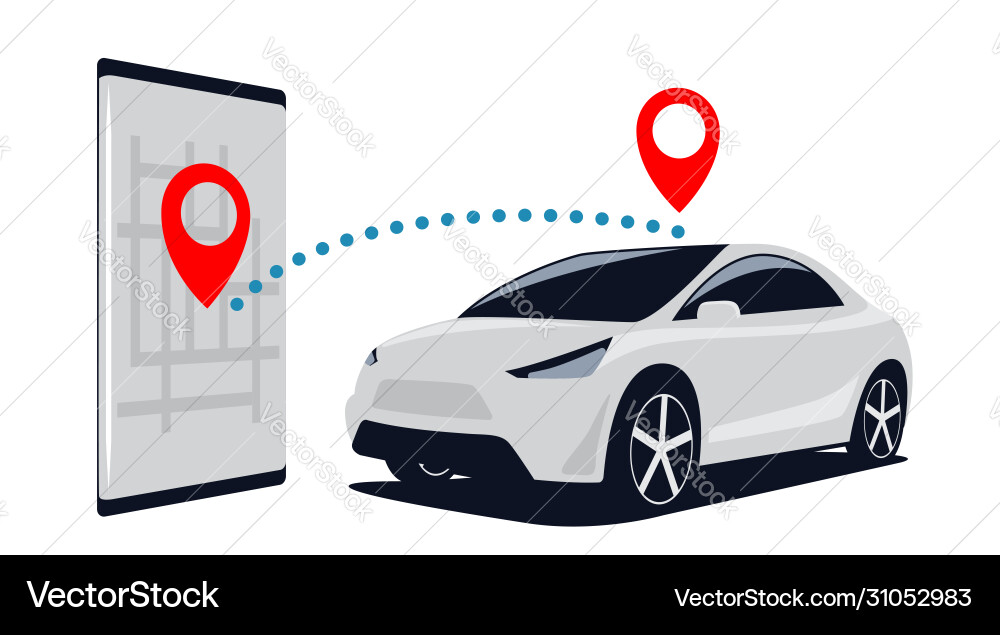 Connection car and smartphone search for suv Vector Image