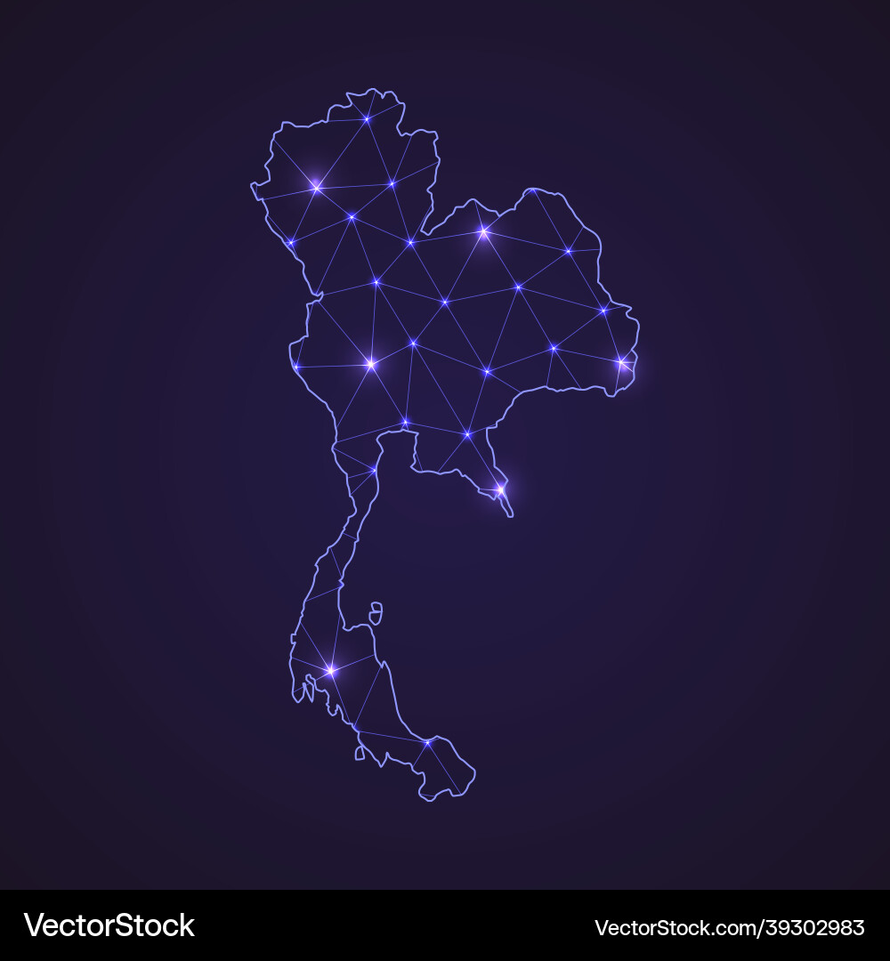 Digital network map of thailand abstract connect Vector Image
