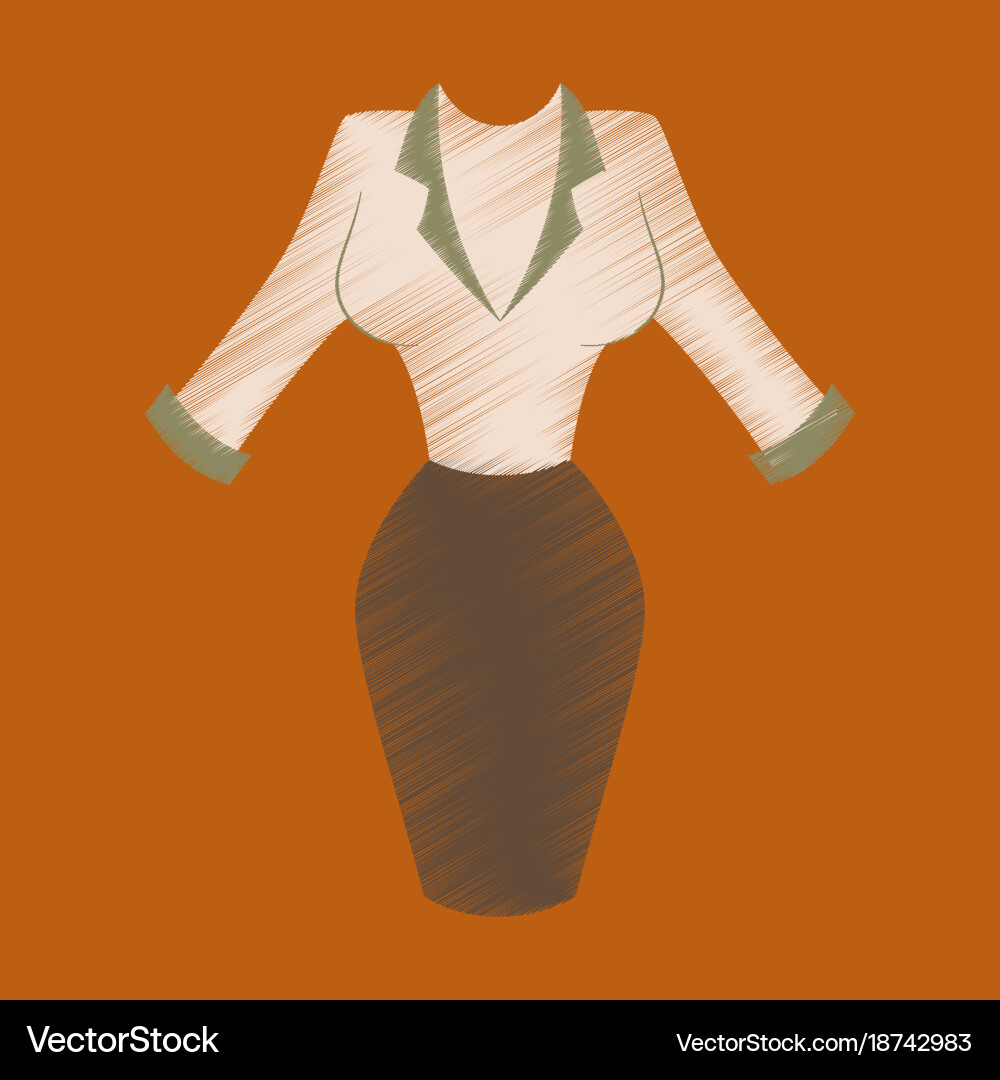 Flat shading style icon office dress Royalty Free Vector