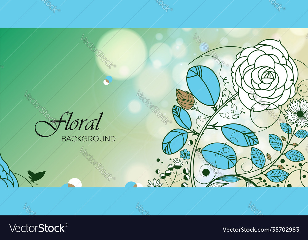 Floral gradient background with patterns Vector Image