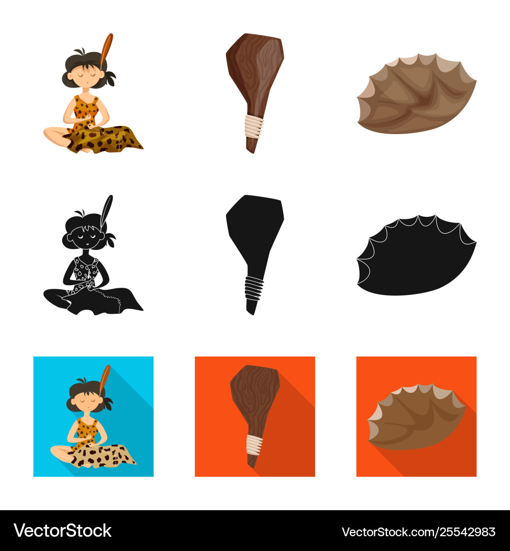 Isolated object evolution and prehistory sign Vector Image