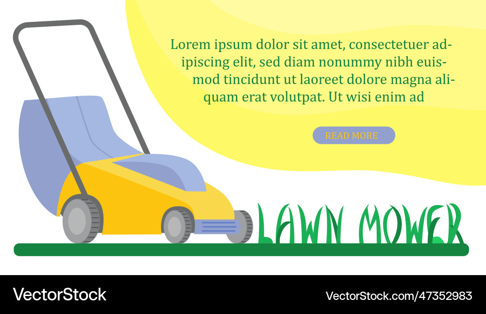 Lawn mower gardening grass cutter Royalty Free Vector Image