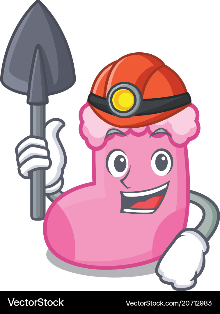 Miner sock mascot cartoon style Royalty Free Vector Image